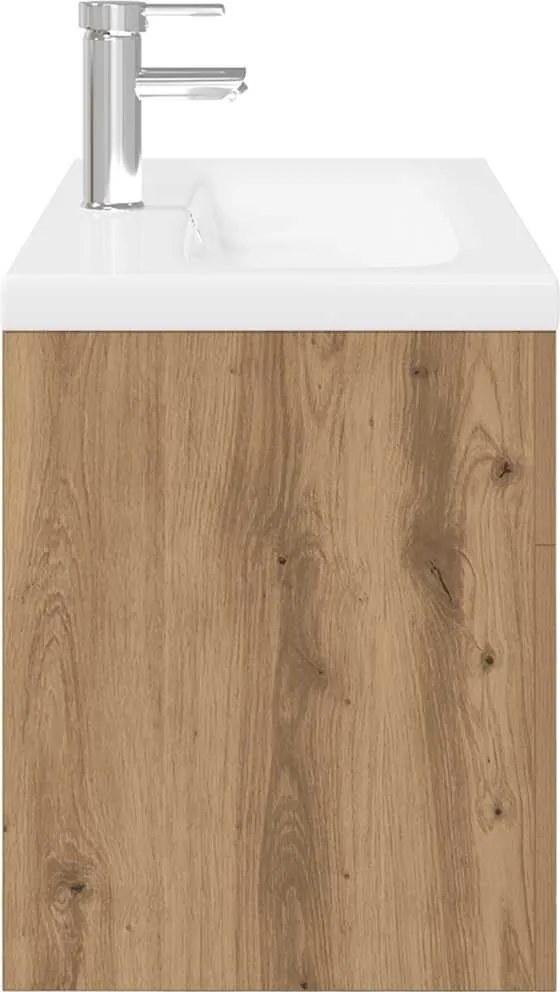 Umyvadlová skříňka s vestavěným umyvadlem dub artisan kompozit 3328910