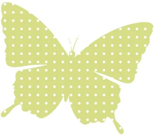 Nálepka na zeď pro děti Limetkový motýlek s puntíky 10x10cm NK4272A_1HP