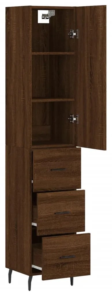 Skříň highboard hnědý dub 34,5 x 34 x 180 cm kompozitní dřevo,  3198872