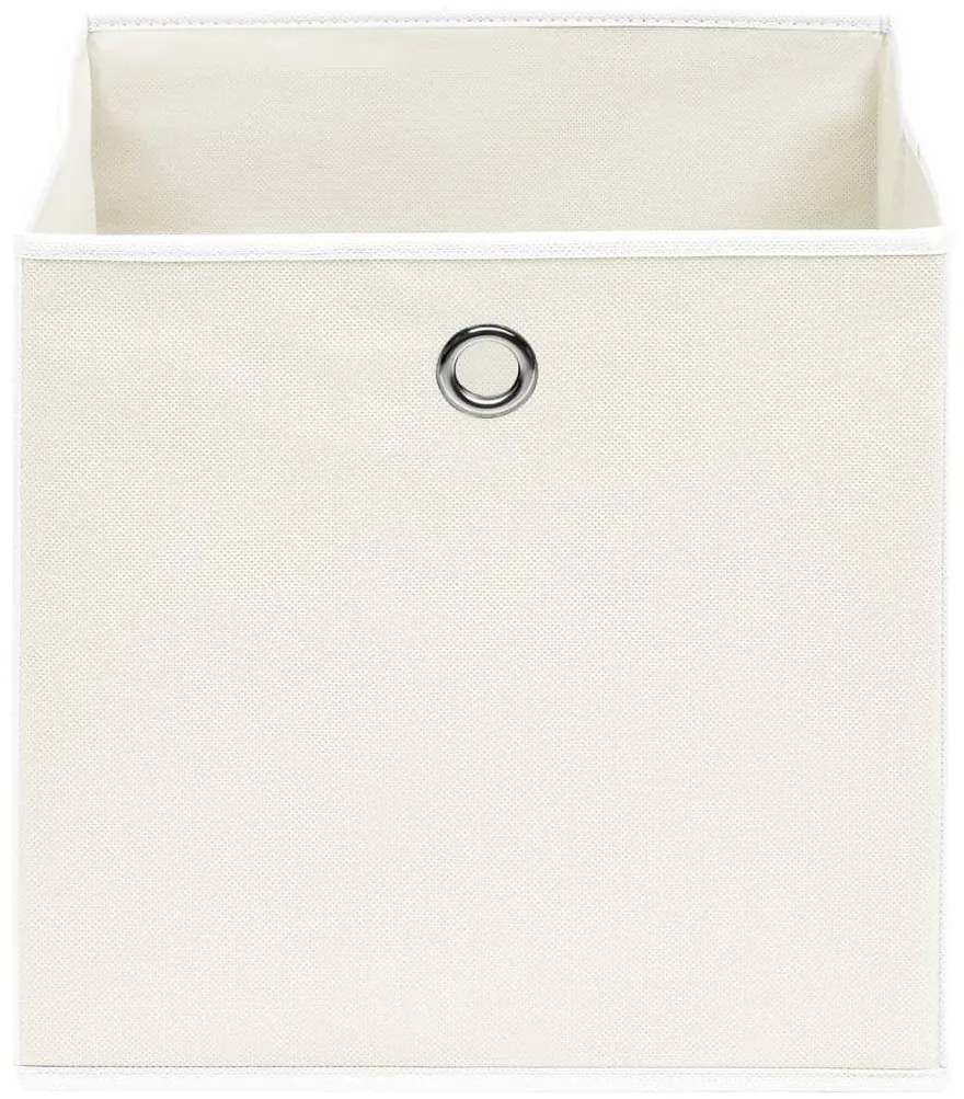 Úložné boxy 10 ks bílé 32 x 32 x 32 cm textil - Default Title