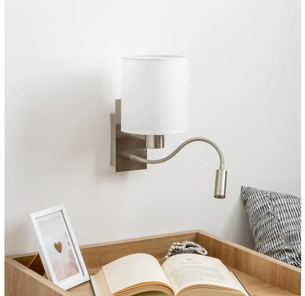 Brilagi - LED Nástěnná lampa NUBILA 1xE27/25W/230V + LED/3W chrom/bílá BG1556+BG1586