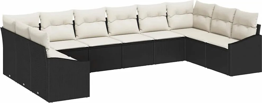 Set pohovek 10 ks Černá polyratan 3346897