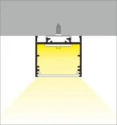 DANLUX LED profilové svítidlo přisazené/zavěšené/zapuštěné lineární 1m, 3750lm Teplota světla: 3000K, Barva materiálu: Bílá, Typ montáže: Zapuštěná