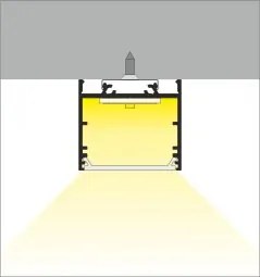 DANLUX LED profilové svítidlo přisazené/zavěšené/zapuštěné lineární 1m, 3750lm Teplota světla: 3000K, Barva materiálu: černá, Typ montáže: Zavěšená
