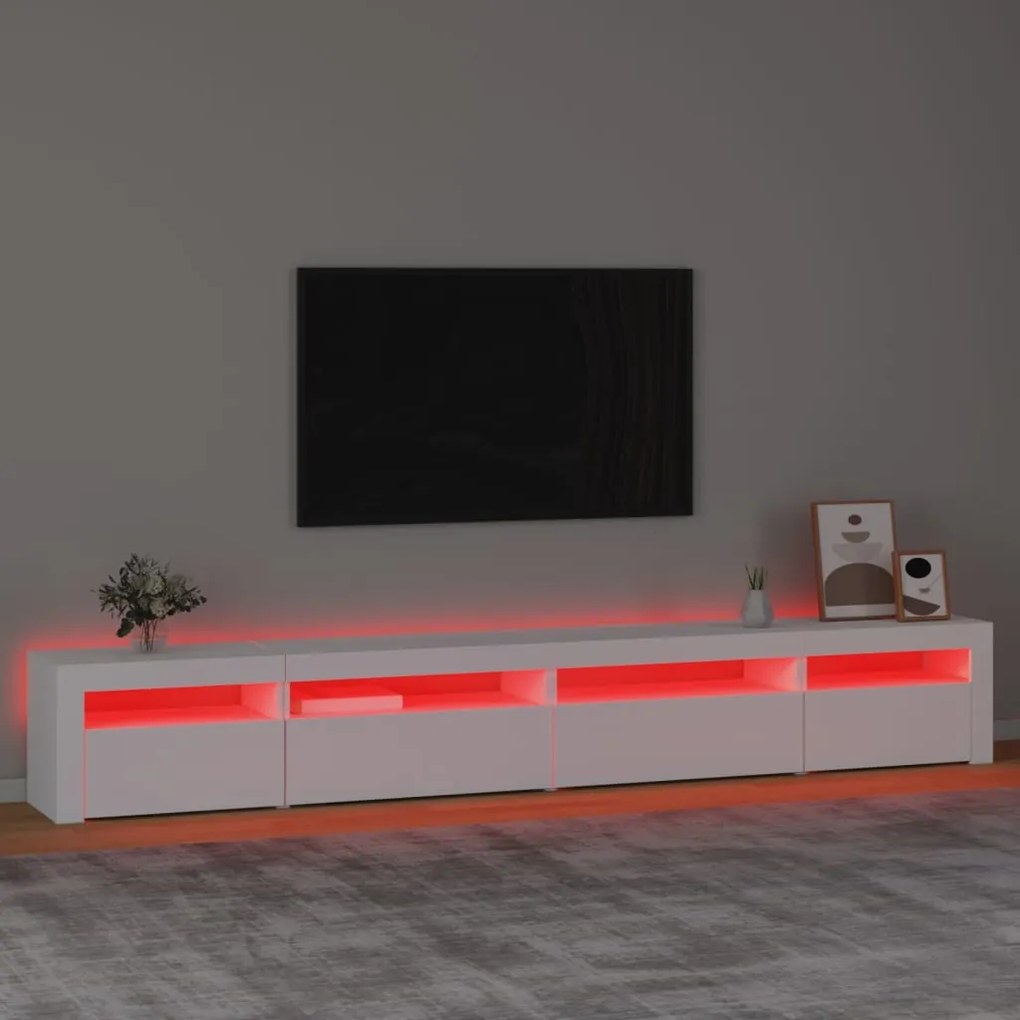 TV skříňka s LED osvětlením bílá 270x35x40 cm 3152746