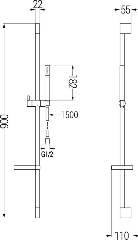 Mexen sprchový set DS70, černá, 785704583-70