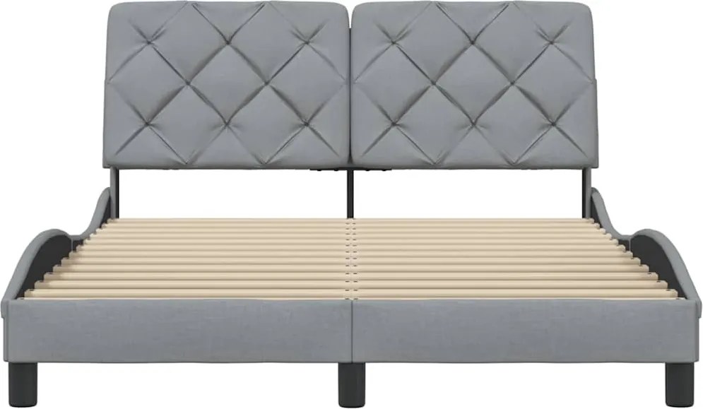 Rám postele bez matrace světle šedý 140 x 190 cm textil 3310594