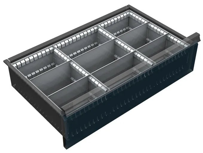 Organizér nářadí do zásuvky dílenských vozíků KOVOS, kovový, 9 přihrádek, 150 - 240 mm