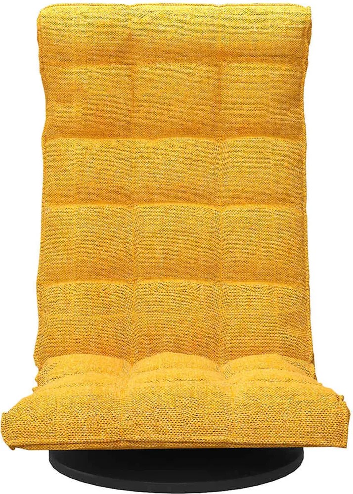 Otočná lenoška na podlahu hořčicově žlutá textil 336581