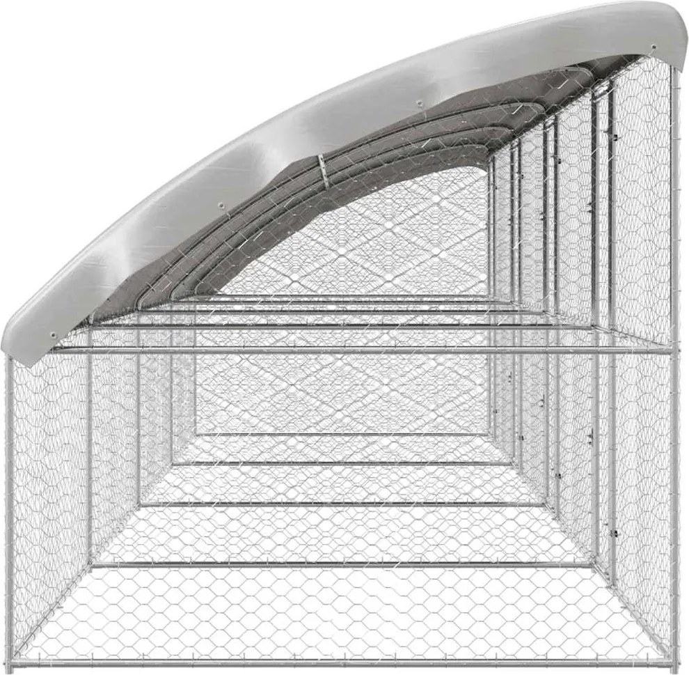 Psí kennel 4 ks Stříbrná 8 x 2 x 2 m Pozinkovaná ocel 3368327