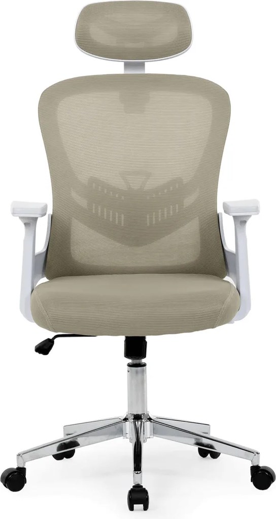 Ergonomická kancelářská židle EMILIE - béžová síťovina