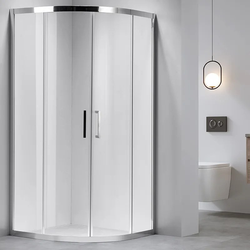 BPS-koupelny Čtvrtkruhový sprchový kout HYD-PK101B 90x90 cm chrom/transparent + vanička HYD-PSV-ST01B bílá
