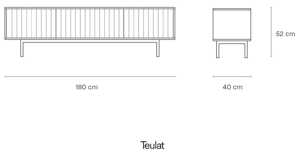 Šedý TV stolek 180x52 cm Sierra - Teulat