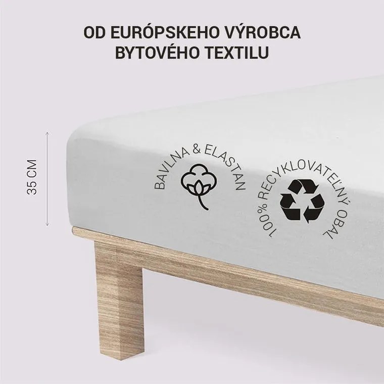 Napínací prostěradlo jersey s elastanem šedé