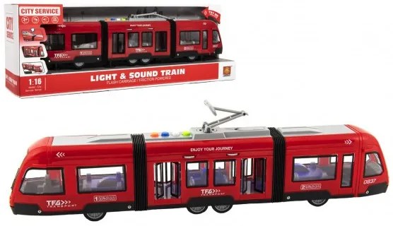 Tramvaj/Vlak plast 44cm na setrvačník na baterie se zvukem se světlem