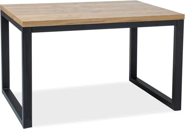 Jídelní stůl, černá/dub, LORAS II 180x90