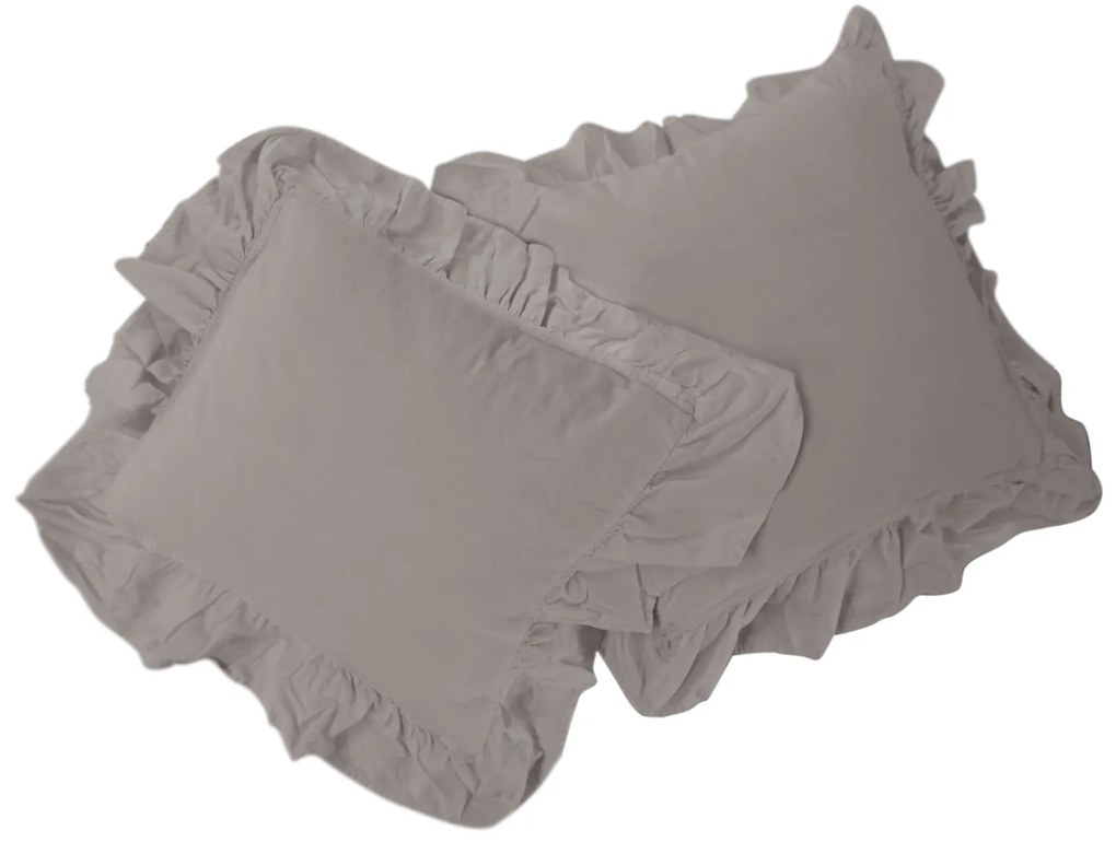 SADA DEKORAČNÍCH POVLAKU NA POLŠTÁŘ STONEWASHED 2 KS 40X40 CM ŠEDÁ
