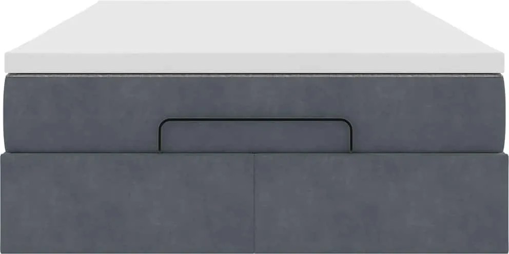 Osmanský rám postele s matrací tmavě šedá 120x200cm samet 3311178