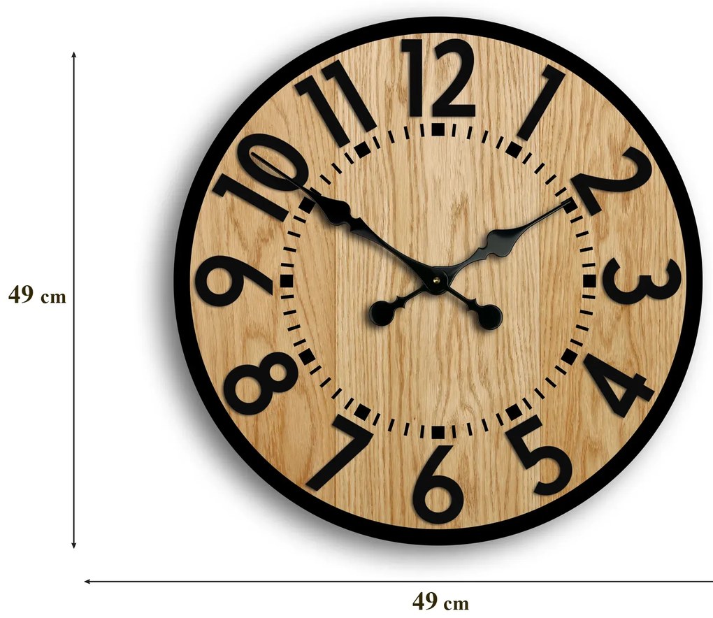 Dřevěné nástěnné hodiny Berlin 49 cm černé/hnědé