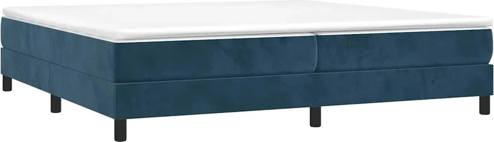 Box spring postel s matrací tmavě modrá 200x200 cm samet 3144355