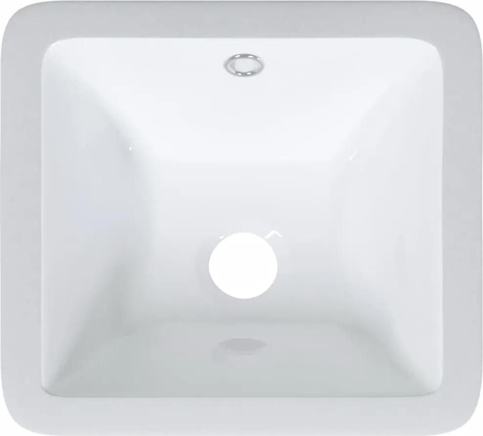 vidaXL Umyvadlo do koupelny bílé 30,5x27x14 cm obdélníkové keramika [153722]