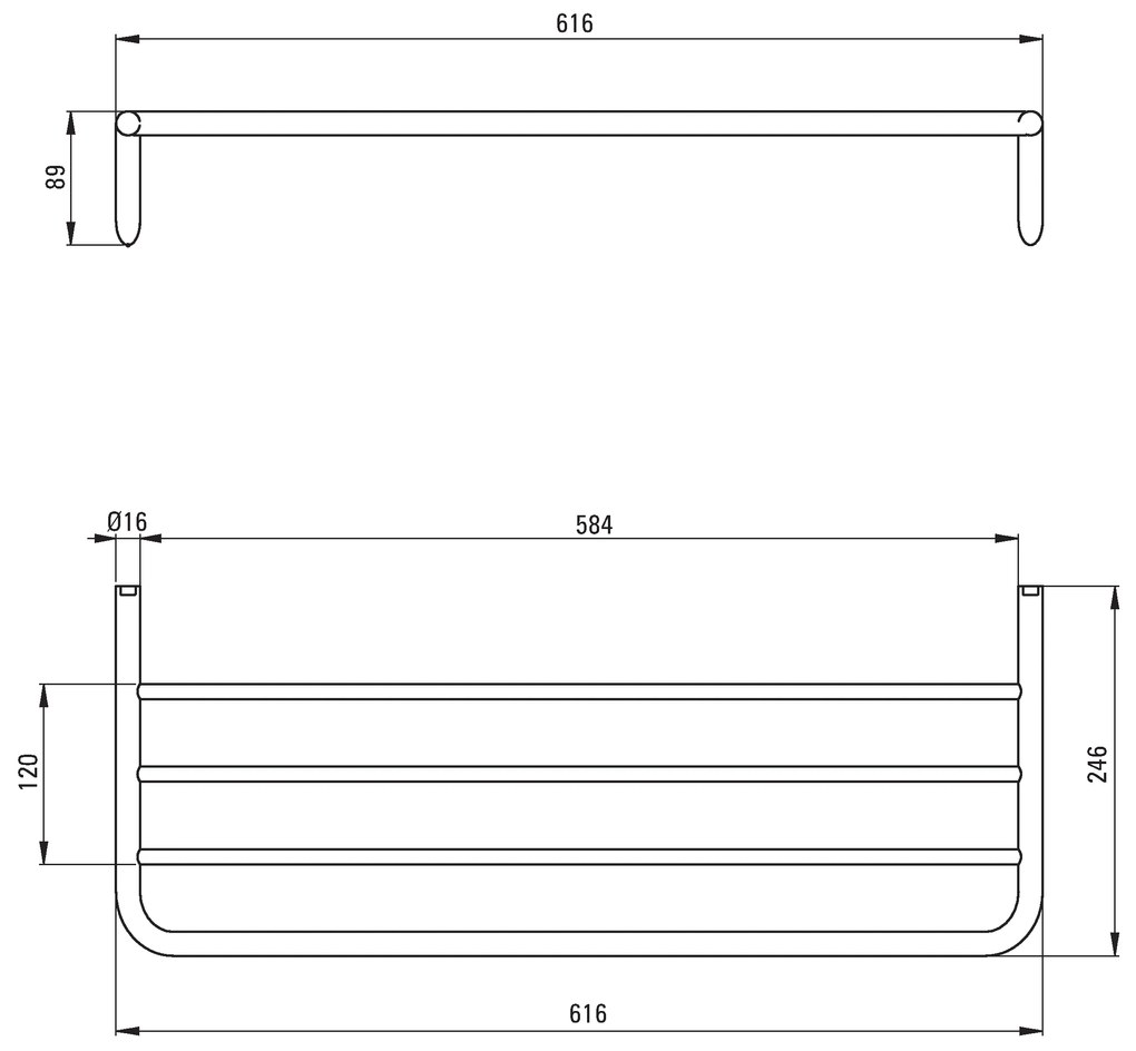 Deante Silia příslušenství, nástěnná polička žebříková, černá matná, ADI_N531