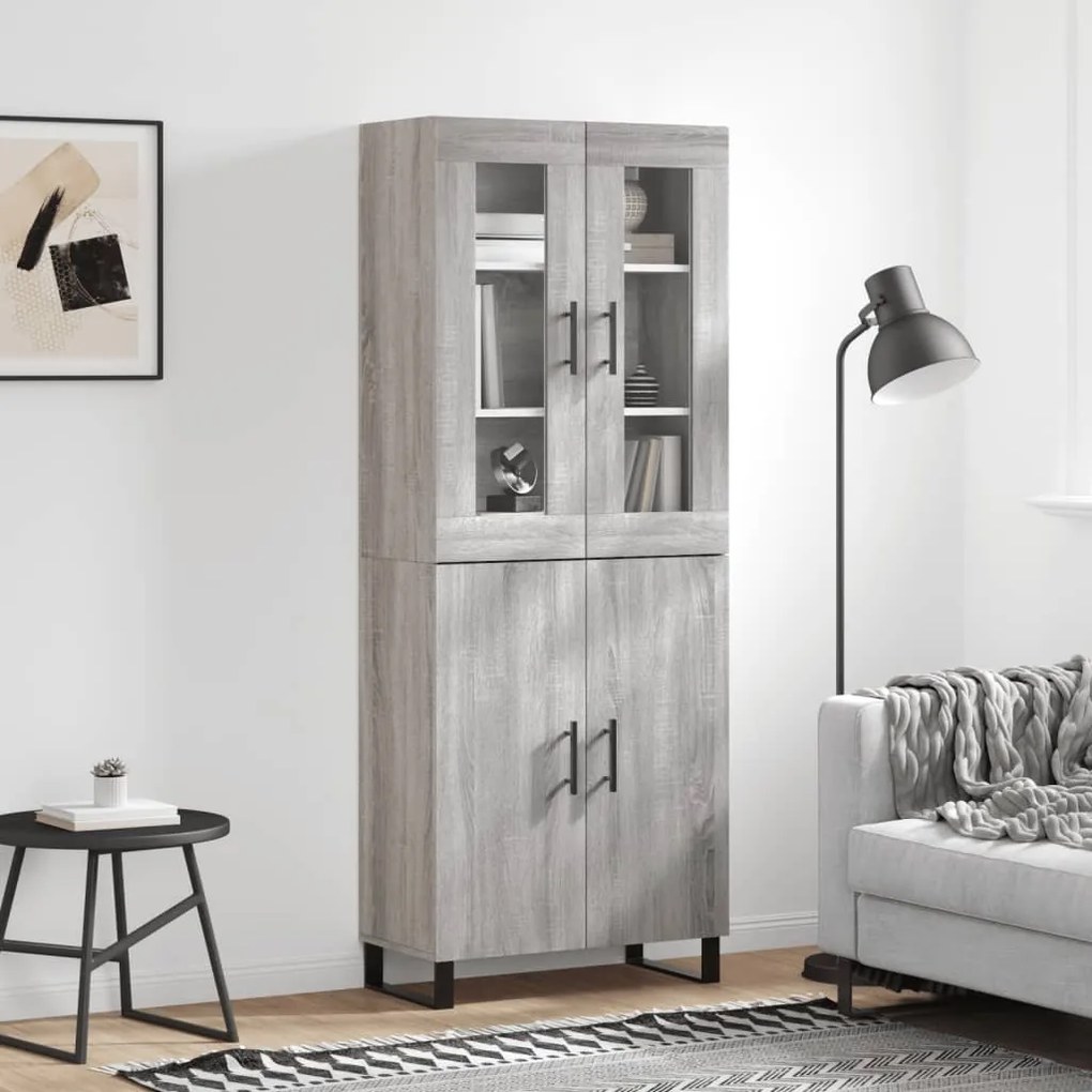 Skříň highboard šedá sonoma 69,5 x 34 x 180 cm kompozitní dřevo 3198239