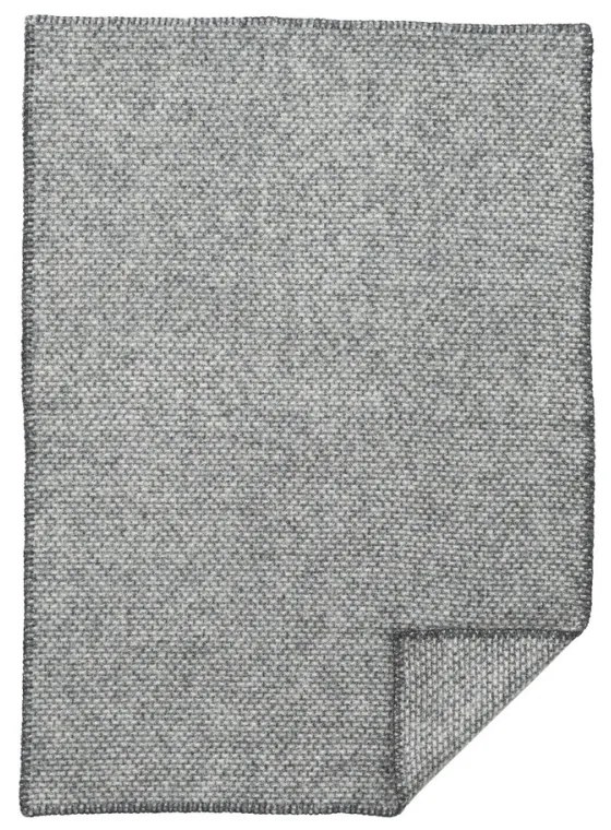 Vlněný dětský pléd Domino baby grey 65x90, Klippan Švédsko Šedá
