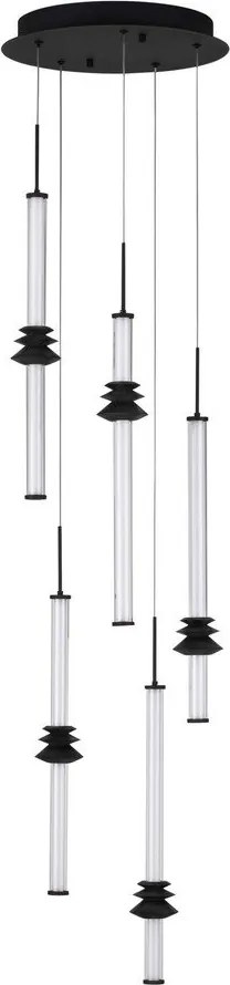 Matně černé keramické LED stmívatelné závěsné svítidlo se stínidlem z akrylového skla ø 35 cm Stalactite – Nova Luce