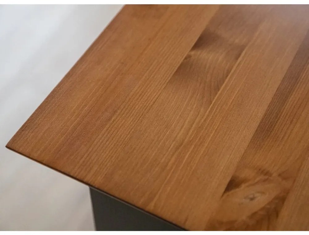 Massive home | Šedá komoda z masivu Belluno Elegante 4D3S s dubovou deskou