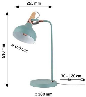Paulmann 78479 Juna, černá stolní lampa z kovu, 1xE14, výška 51cm
