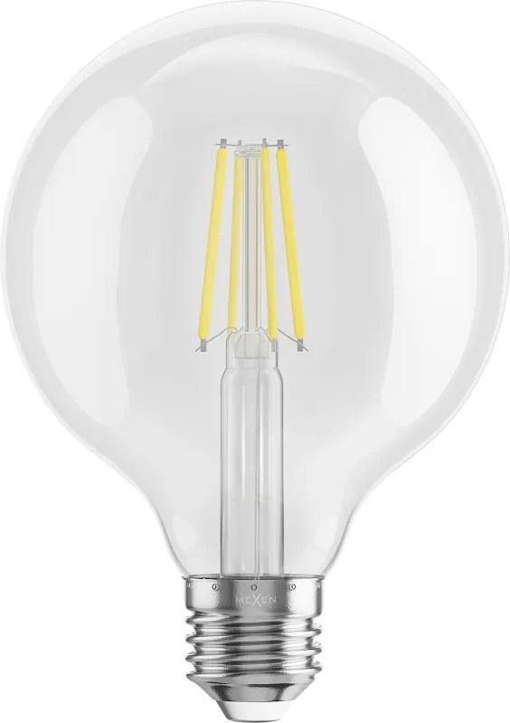 Mexen Vintis, LED žárovka E27, G95, 6W, Neutrální - 4000K, 720 lm, čirá - L157-E27-0640-00