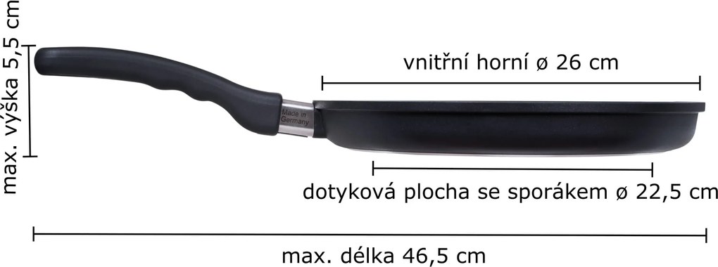 Indukční titanový lívanečník I226 4 oka ø 26 cm