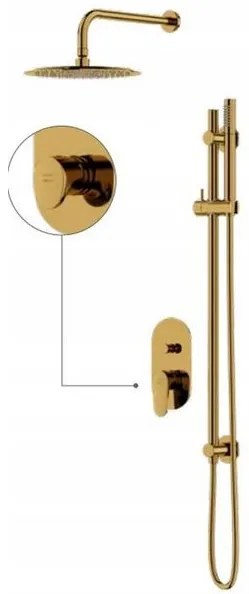 Cersanit Inverto - podomítková sprchová sada, zlatá, S952-007