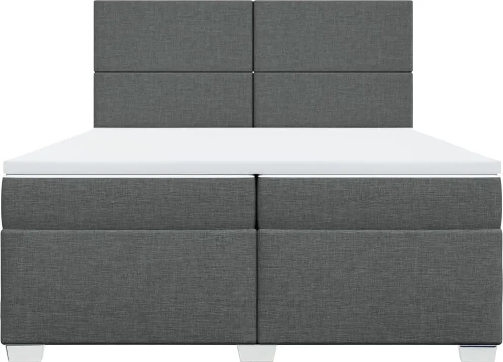 Box spring postel s matrací tmavě šedá 200x200 cm textil 3290589