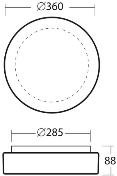 Osmont 68060 Elsa 3, kulaté stropní svítidlo z triplexového skla, 14W LED, 3000K, prům. 36cm, IP44