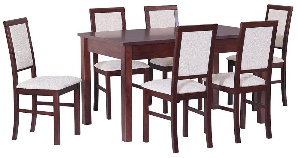 DREWMIX Sestava stůl Modena I + 6 ks židle Nilo III Ořech, Tkanina 27 146;147+3557;3713
