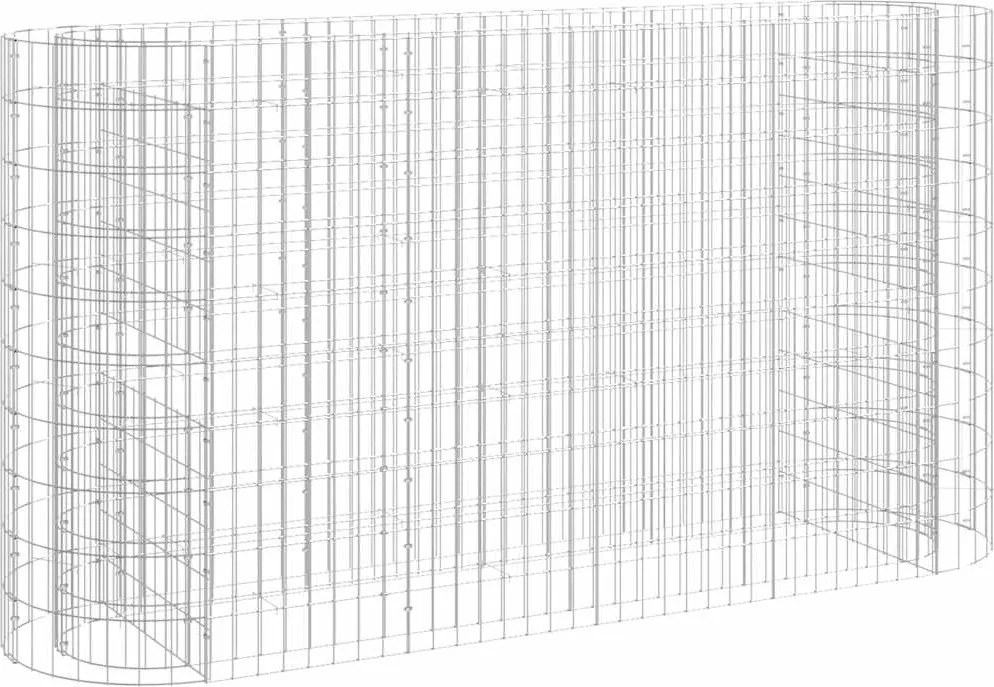 Gabionový vyvýšený záhon pozinkované železo 190 x 50 x 100 cm 152033
