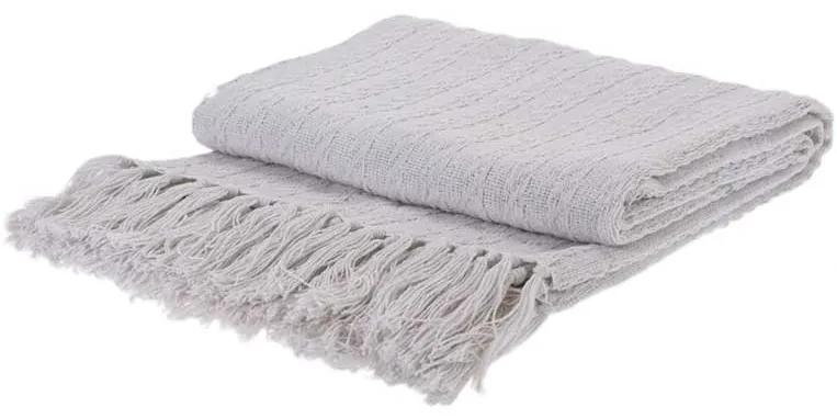Bílá bavlněná deka s přírodní bavlny, elegantní přehoz na gauč a teplá přikrývka v jednom