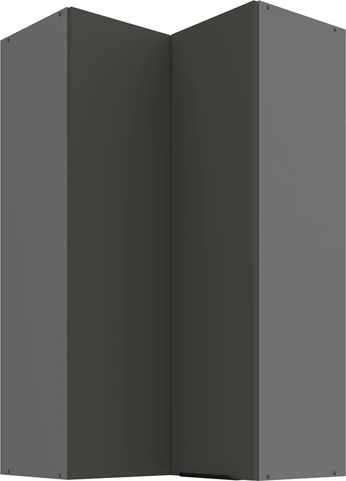 ARIA pi | horní kuchyňská skříňka 60x60 GN-108 2F (90°) rohová s policemi | EXTRA VYSOKÁ | 60x60 cm | antracit/šedá grafit