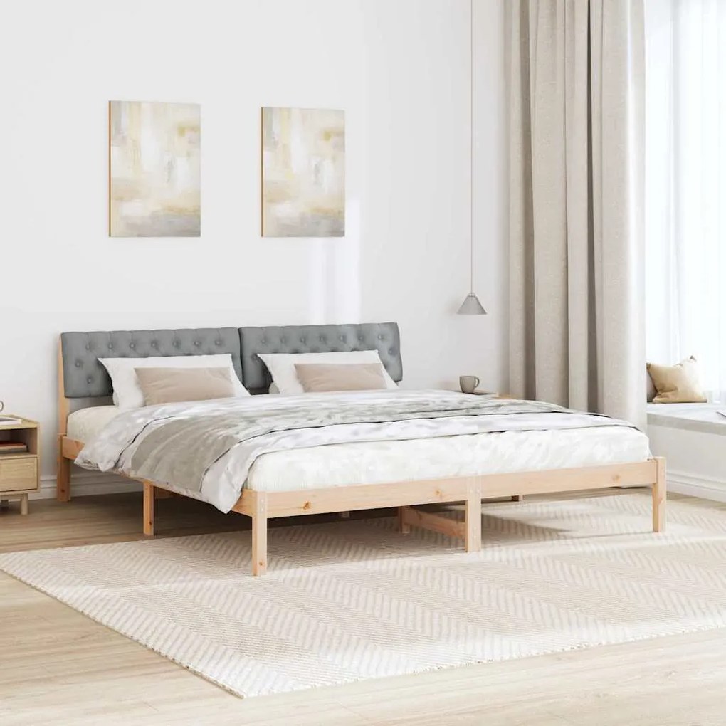 Rám postele s čelo Hnědá a světlá šedá 180 x 200 cm 3394343