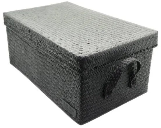LENE BJERRE Úložná krabice s víkem střední KAMILLA černá 47 x 26 x 18