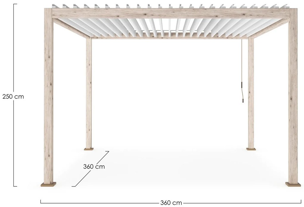 BIZZOTTO Hliníková pergola s uzavíracími lamelami OCEAN 3,6x3,6 m 0795790