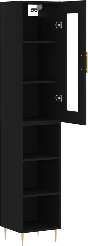 vidaXL Skříň highboard 34,5 x 34 x 180 cm kompozitní dřevo [3199354] Barva: Černá