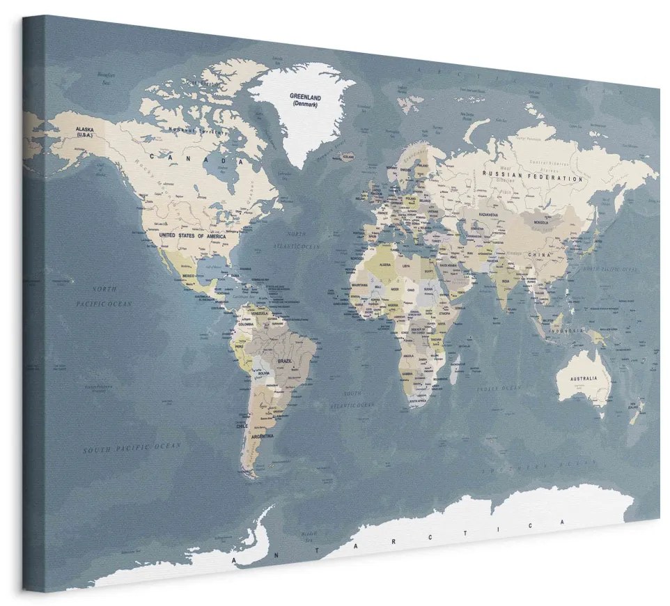 Obraz XXL Retro mapa světa - historická politická mapa ve vybledlých barvách