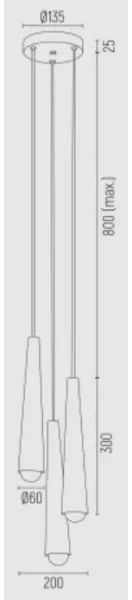 Argon 6103 - Lustr na lanku HOLLYWOOD 3xE14/7W/230V černá