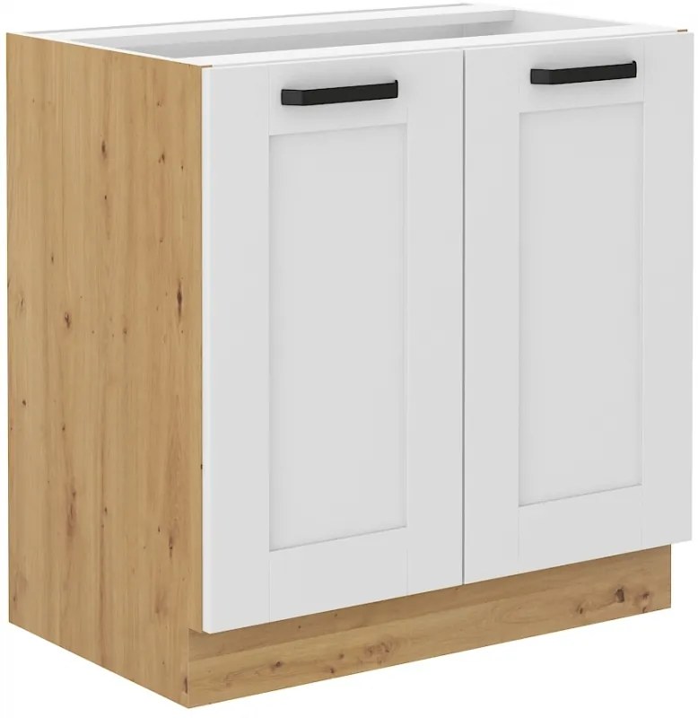 Kuchyňská skříňka LUNA 80 D 2F BB korpus: dub artisan, barva dvířek: bílá