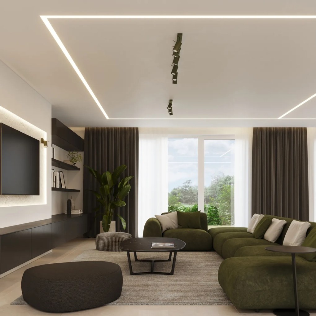 Sollux Lighting Stropní svítidlo RING 2 olivově zelené