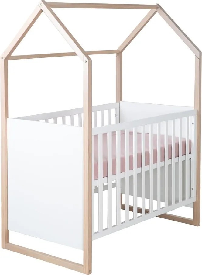 Bílá postýlka 60x120 cm Cabane – Roba Biano.cz