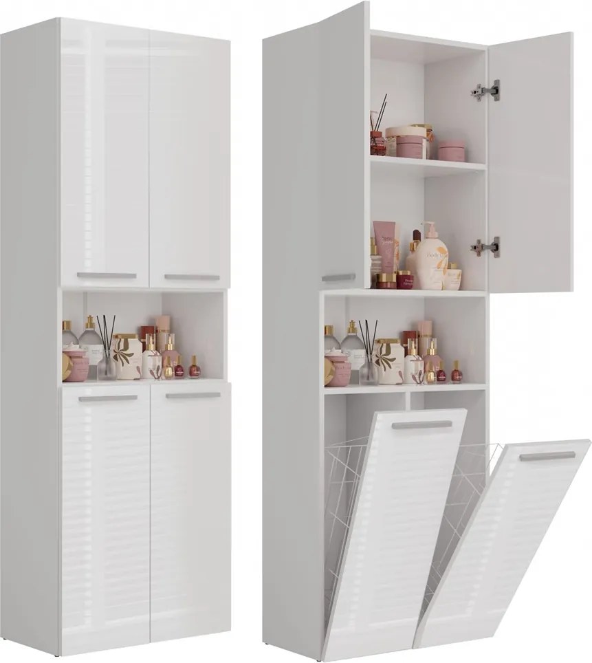 TPS Koupelnová skříňka NEL DK 2K 60 cm, Bílý lesk